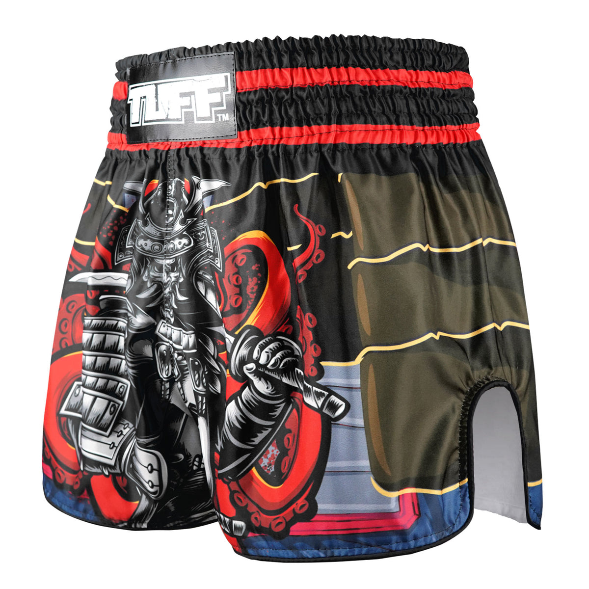TUFF Muay Thai Boxing Shorts High-Cut Retro Style "The Undefeated Stee ...