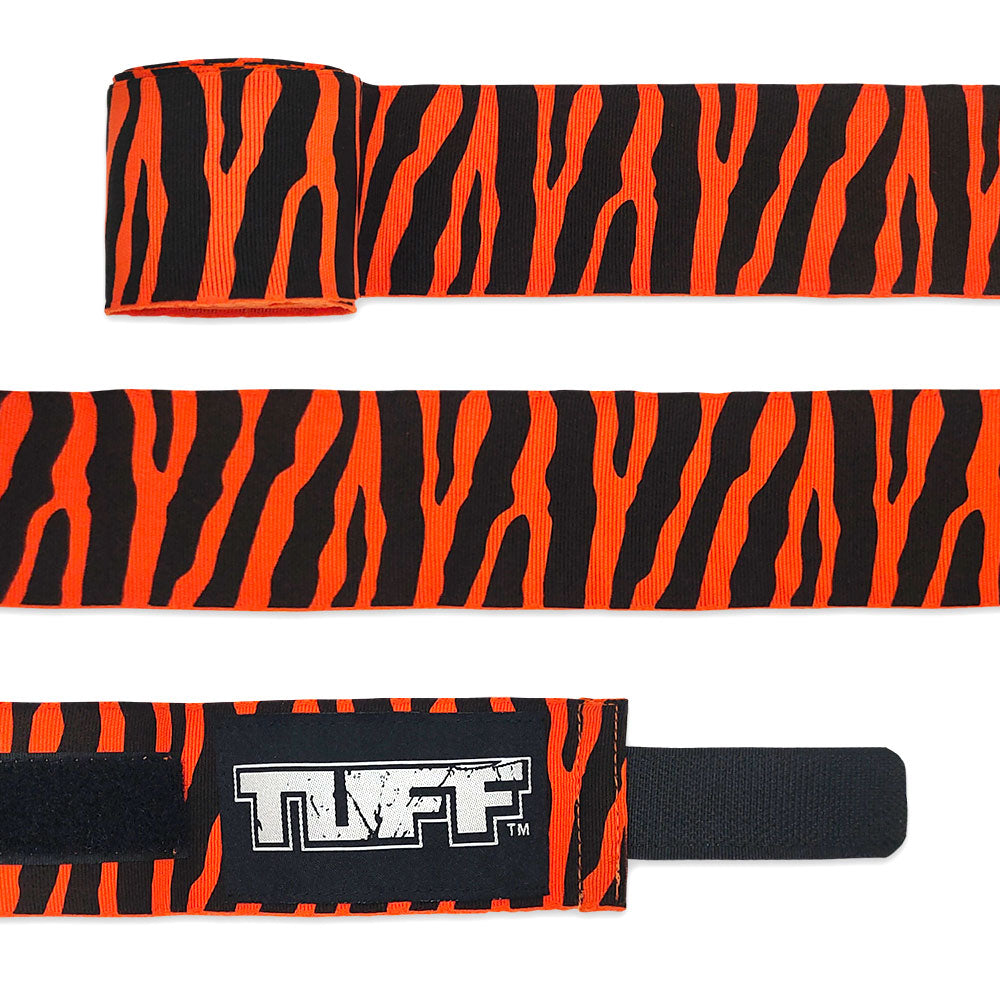 TUFF Hand Wraps Nylon Zebra Orange– TuffSport.com