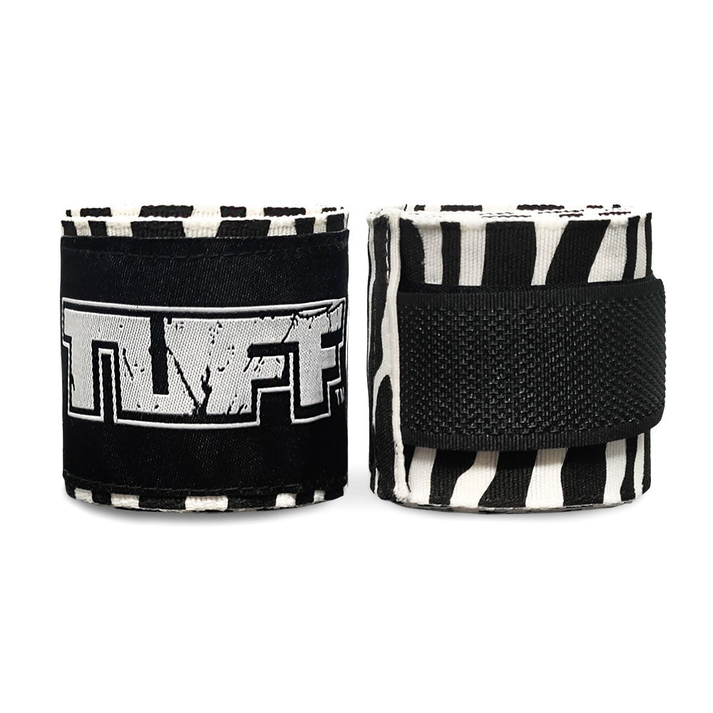 TUFF Hand Wraps Nylon Zebra White– TuffSport.com
