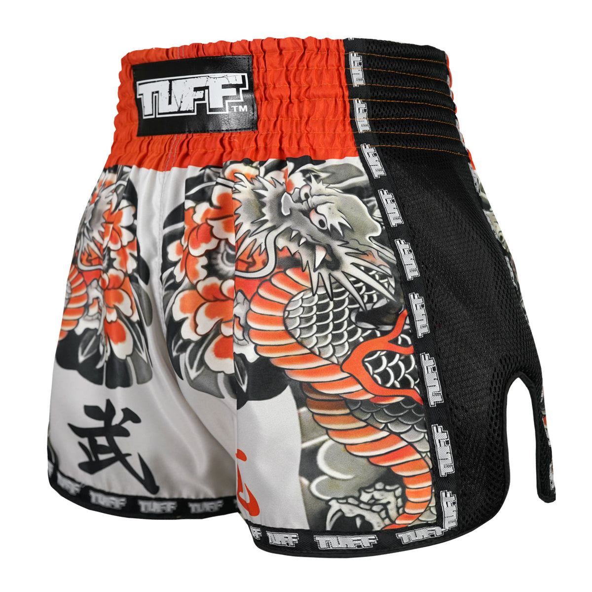 TUFF Muay Thai Boxing Shorts New Retro Style "Senshi Ryu Dragon Warrio ...