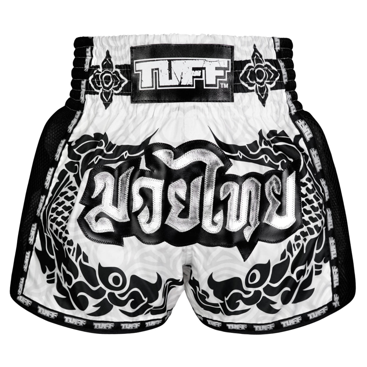 TUFF Muay Thai Boxing Shorts New Retro Style "The Great Hongsa White ...