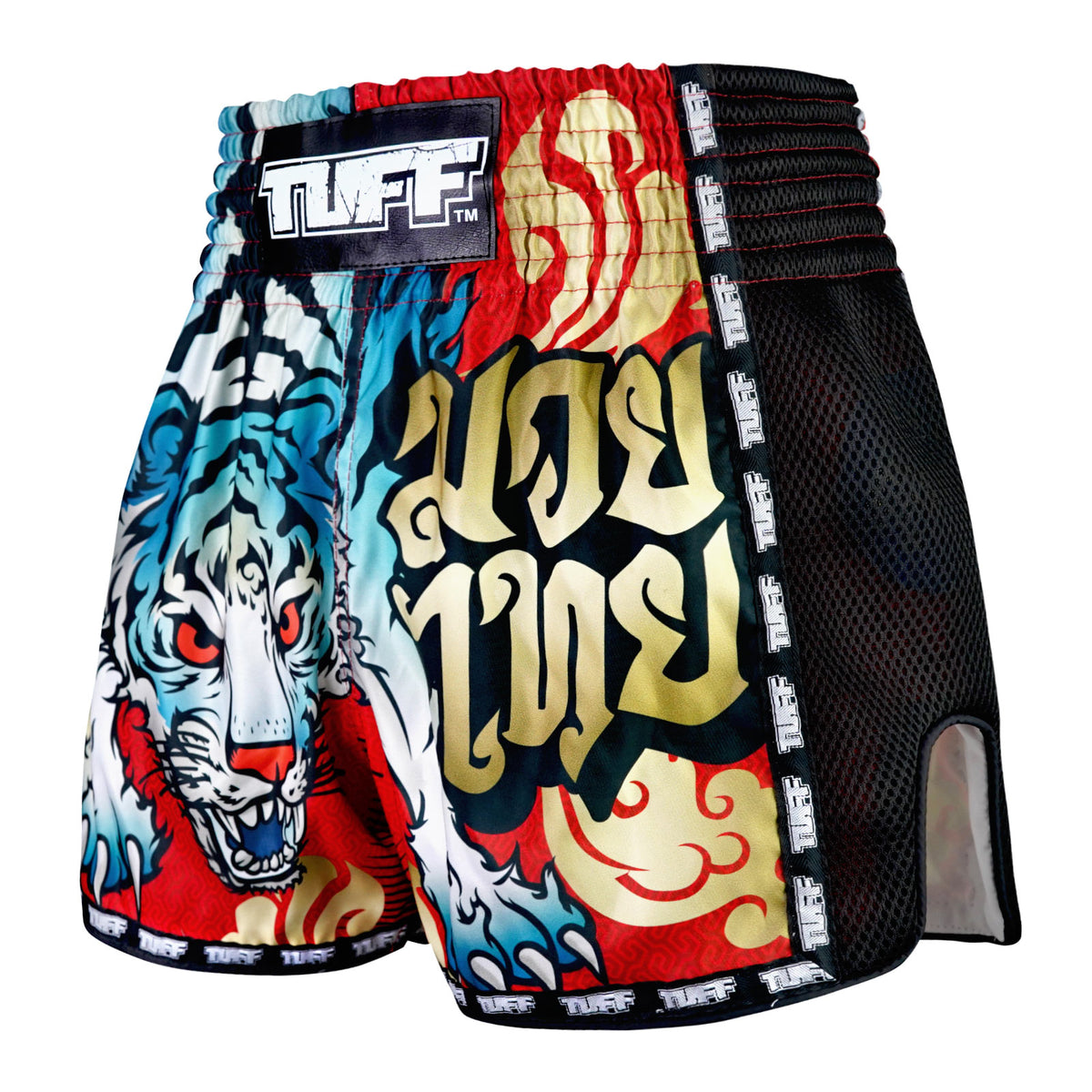TUFF Muay Thai Boxing Shorts New Retro Style "Red Furious Tiger ...