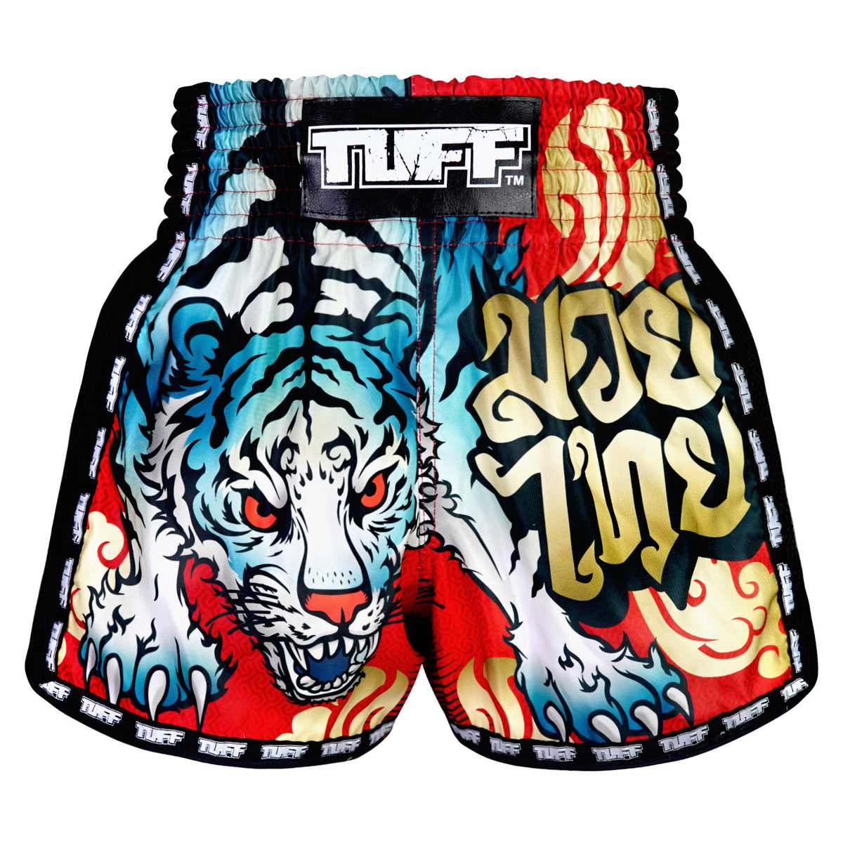 TUFF Muay Thai Boxing Shorts New Retro Style "Red Furious Tiger ...